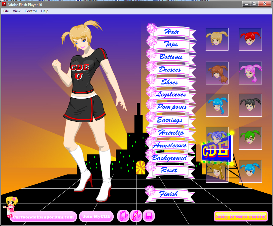cheerleader dress up game by Jaykznake on DeviantArt