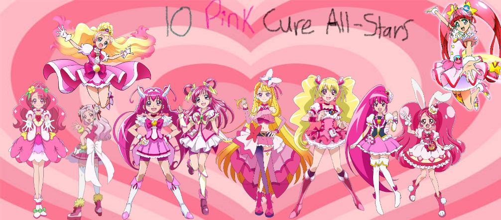 Gather Together! 10 Pink Cure All-Stars! by BraveMax on DeviantArt