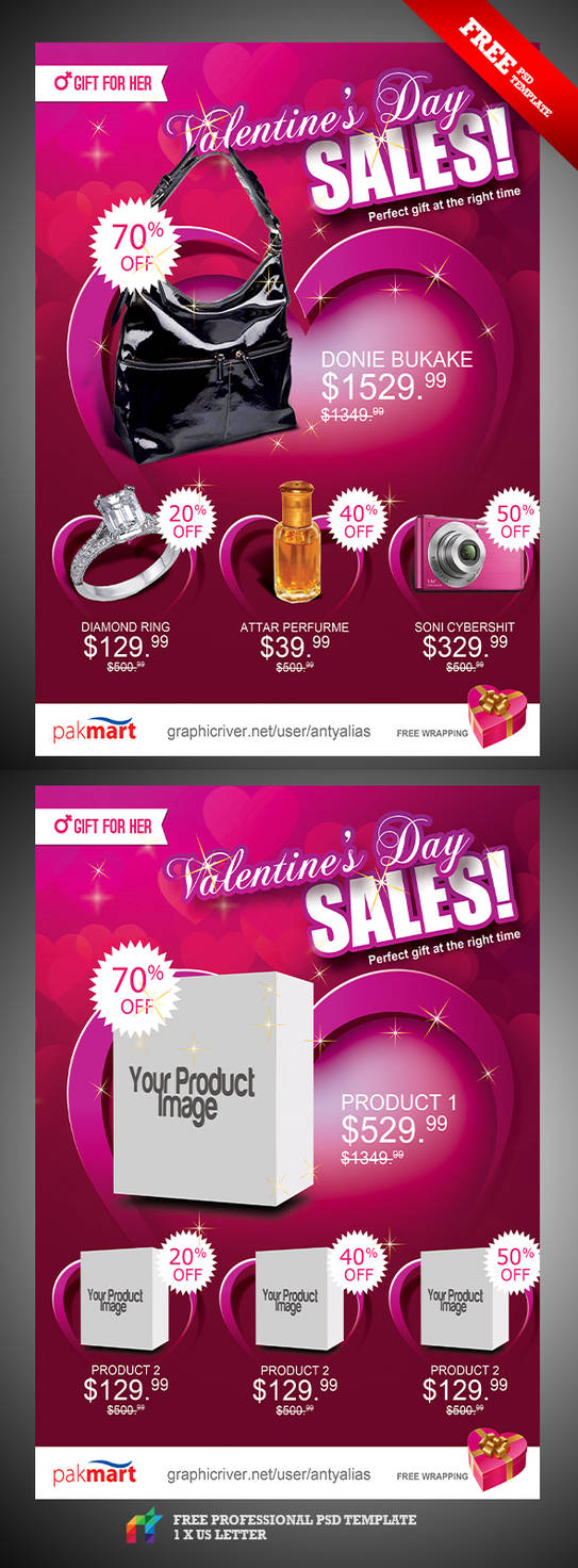 FREE Valentine Day Sale Flyer Ad by antyalias on DeviantArt