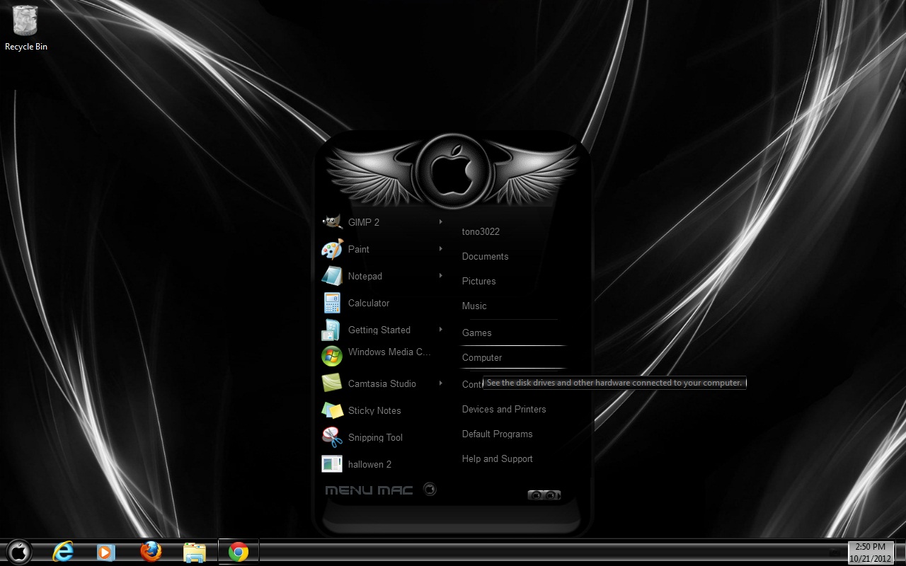 windows 7 theme black mac by newthemes on DeviantArt