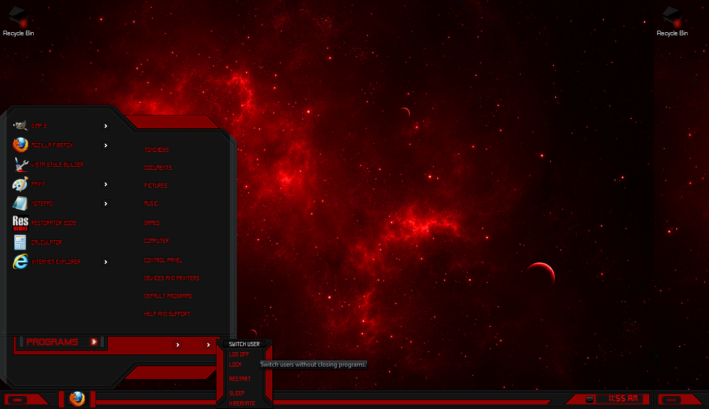 Windows 7 Themes Cosmos Red by newthemes on DeviantArt