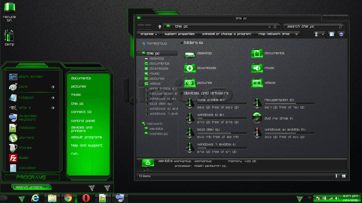 Windows 8.1 Theme Green Limbo by newthemes on DeviantArt