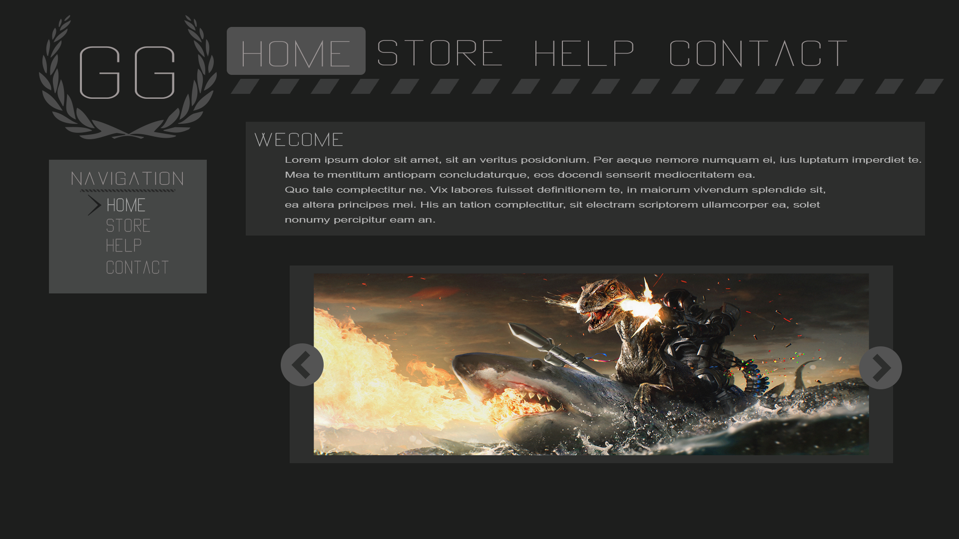 GG Home Website Template .PSD by DotGG on DeviantArt