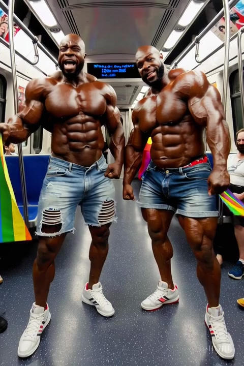 Going To Pride On The Metro by lovehugemuscles on DeviantArt