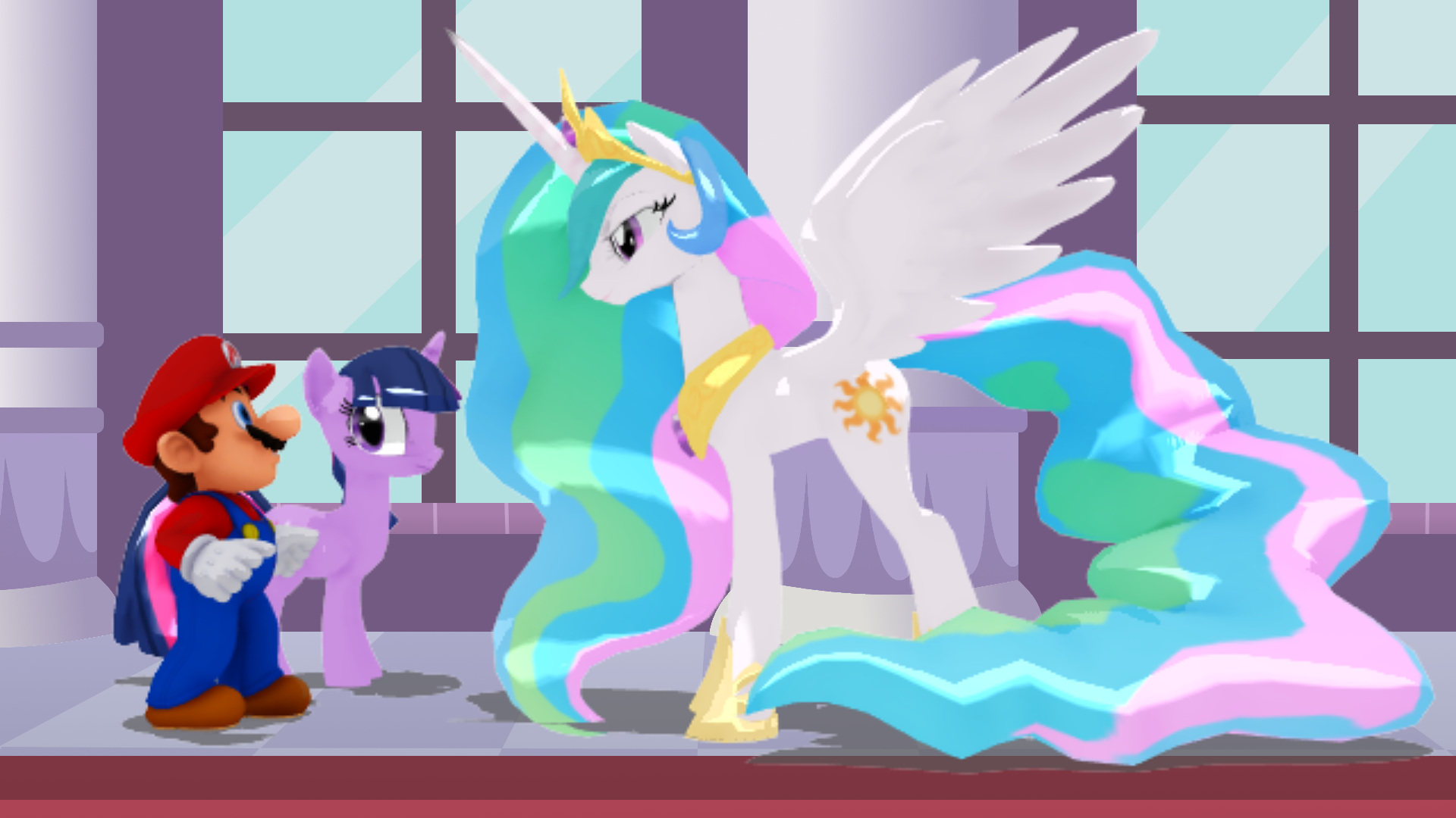 Super mario sunshine repainted princess celestia and princess luna ...
