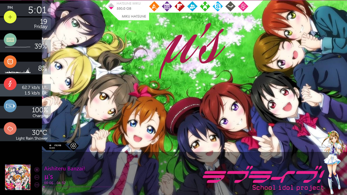Love Live! Aishiteru Banzai! Theme for Rainmeter by JDEsguerra17 on ...