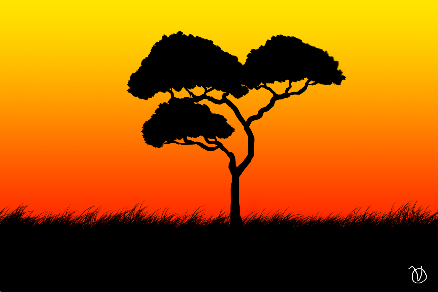 Safari Tree Drawing