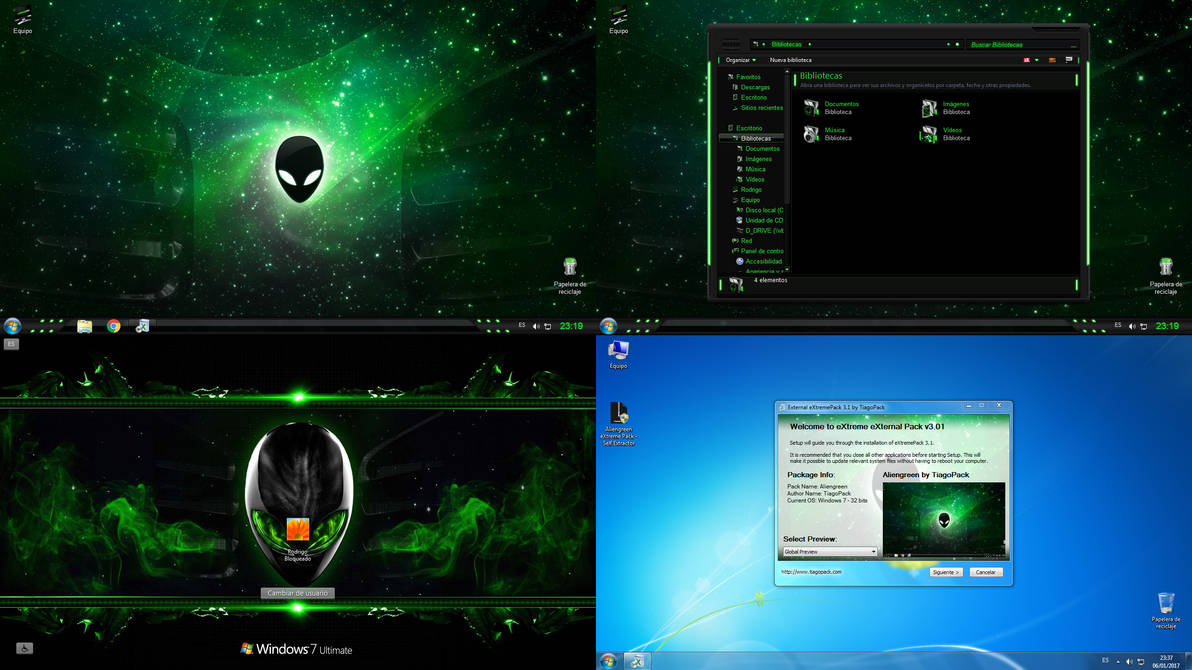 Alienwaree Green - External Extremepack by tiagopack on DeviantArt