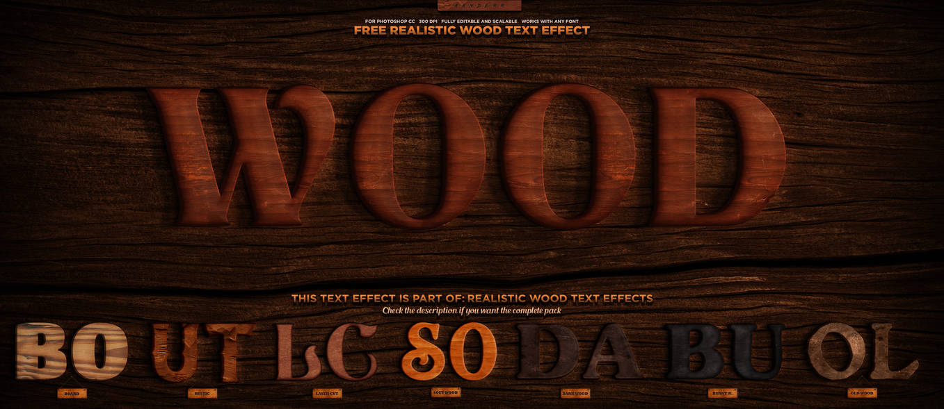 (Free) Realistic Wood Text Effect by aanderr on DeviantArt