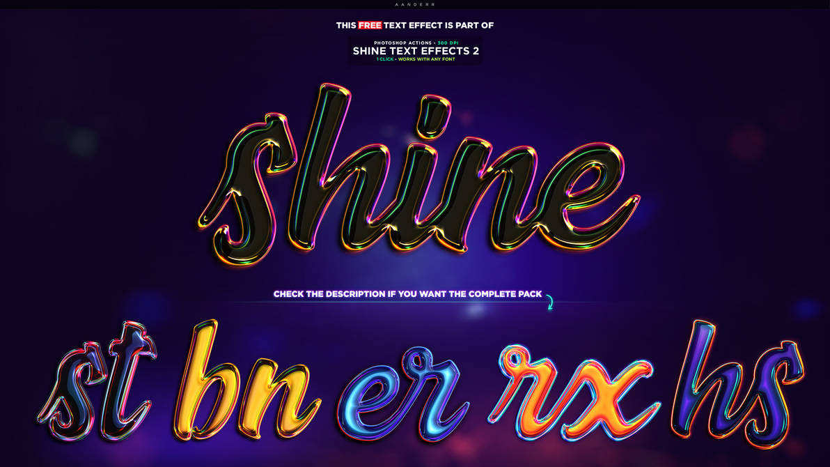 Free Shine Text Effect 2 (Photoshop Action) by aanderr on DeviantArt