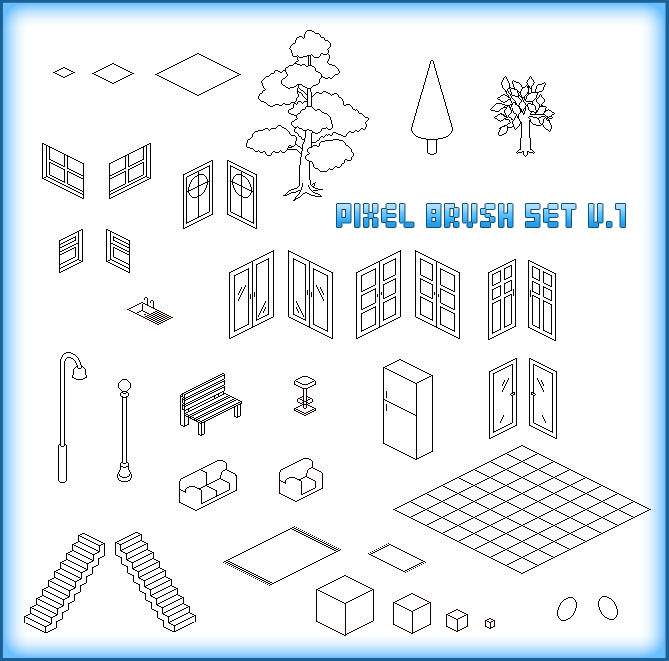 Random Isometric Pixel Brushes by xluluhimex on DeviantArt
