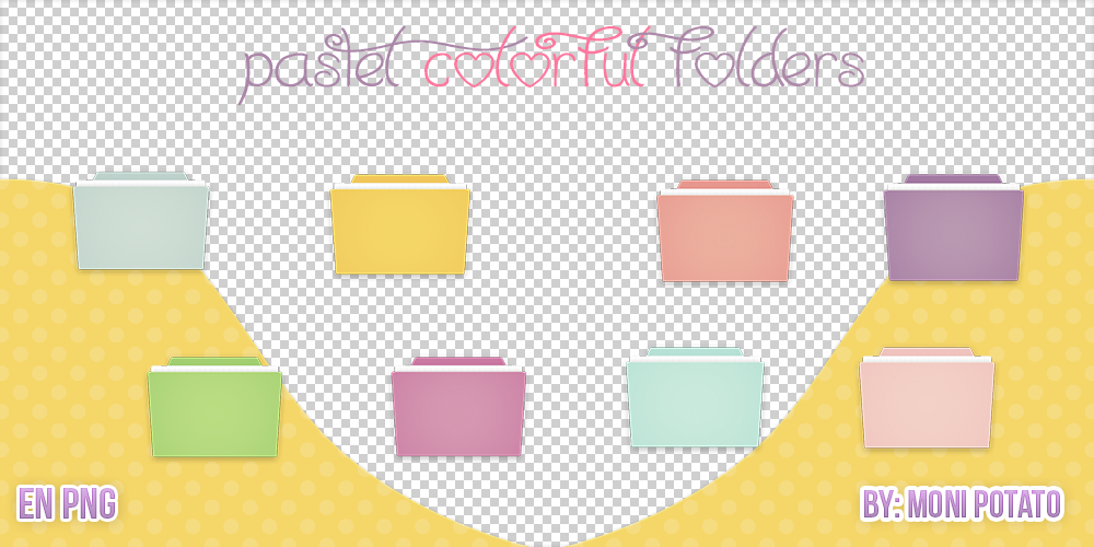 Pastel colorful folders by MoniPotato on DeviantArt