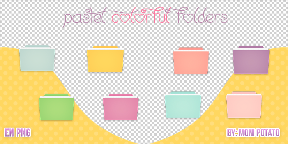 Pastel colorful folders by MoniPotato on DeviantArt