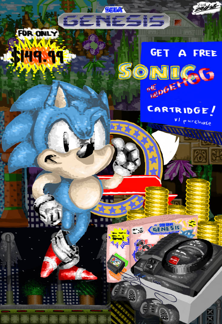 Sega Sonic Ad Poster by SafierArts on DeviantArt