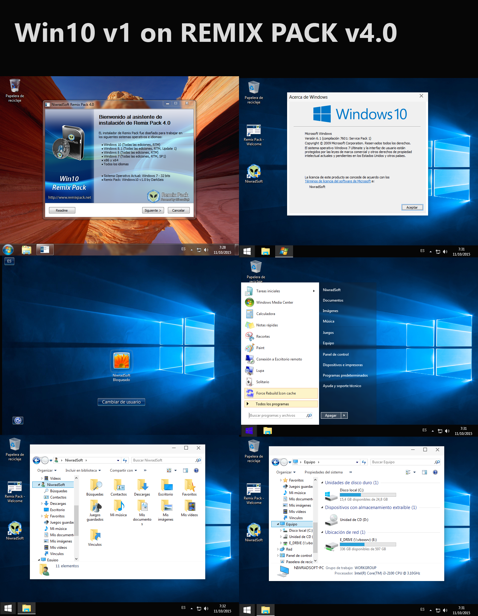 Win 10 v1 on Remix Pack v4.0 (Customizable Pack) by darkseis on DeviantArt