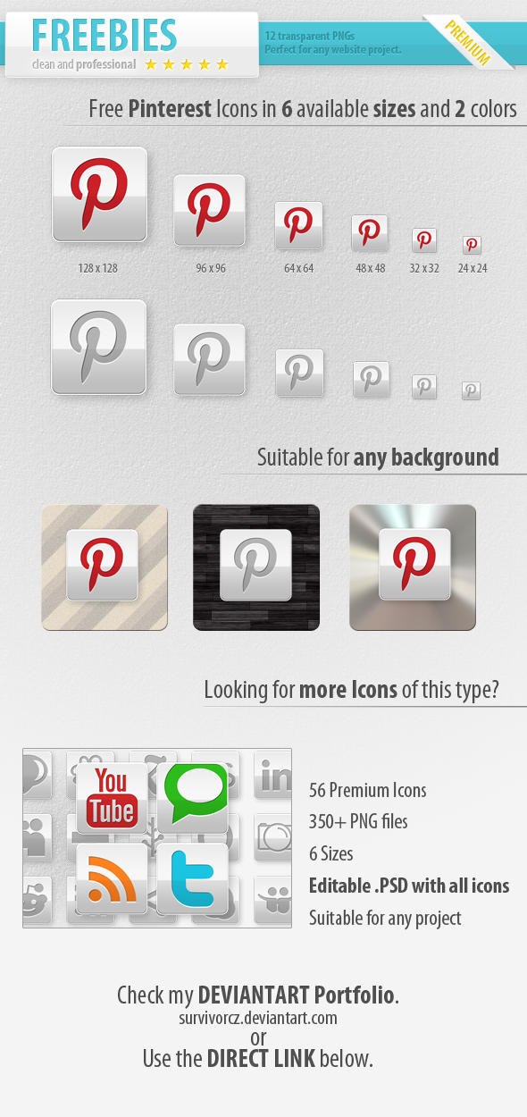 Free Pinterest Icons by survivorcz on DeviantArt