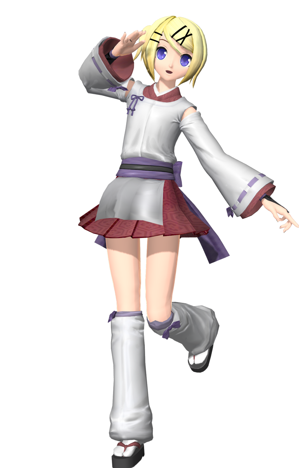[MMD] Rin Kagamine white kimono by KasumayLeo on DeviantArt