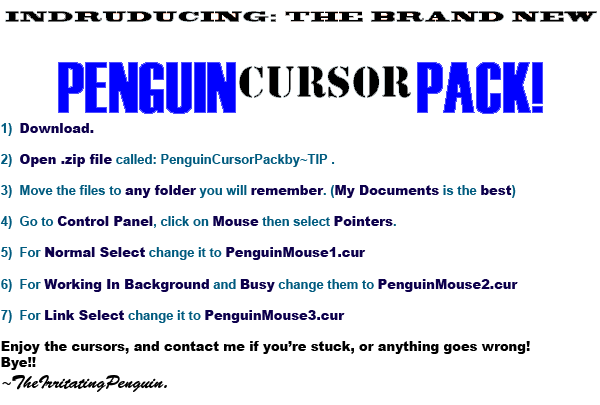 Penguin cursor Pack! by TheIrritatingPenguin on DeviantArt