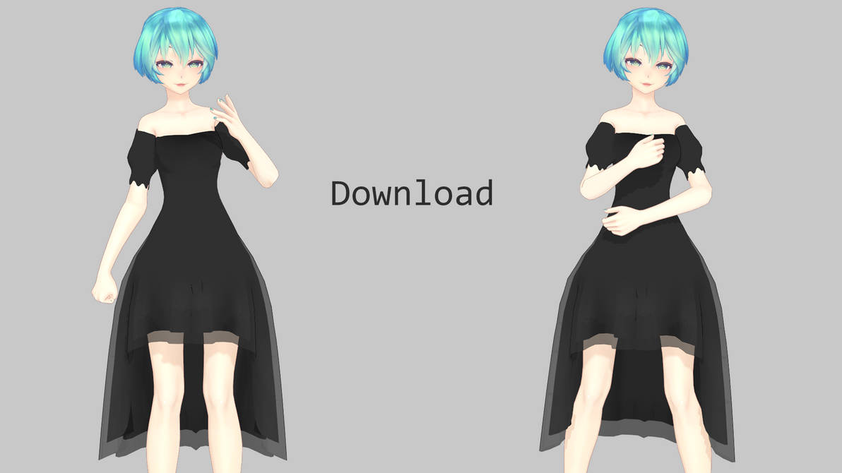 MMD:DL black dress by BadEyepatch on DeviantArt