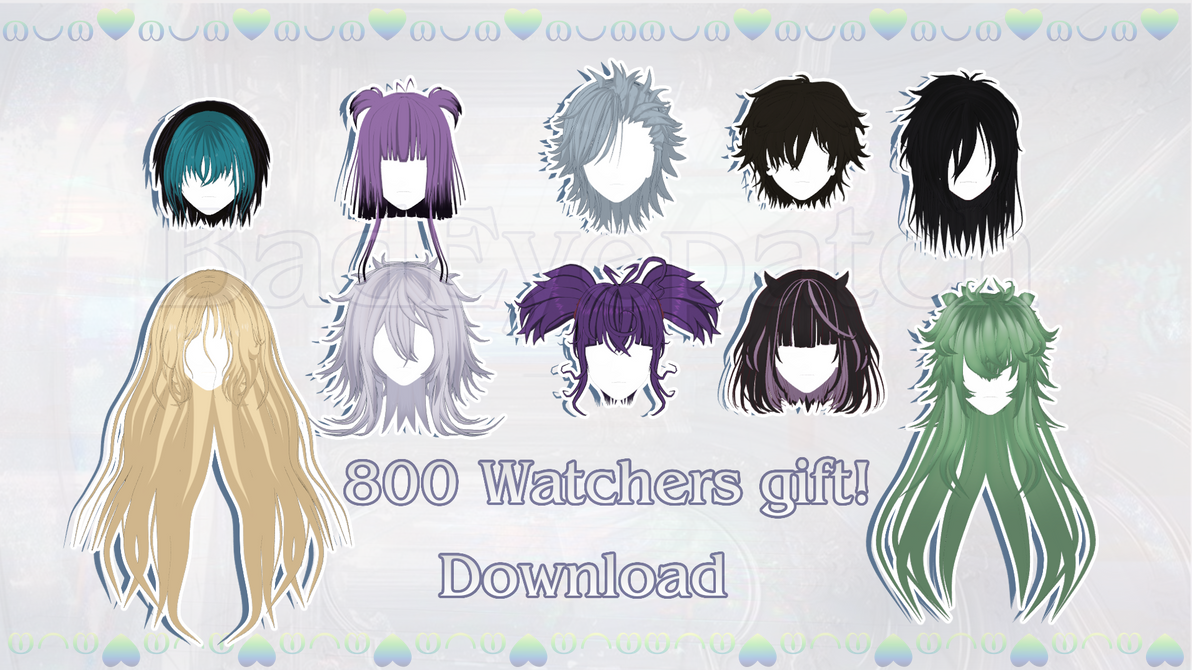 MMD - 800 Watchers Gift Hair Pack Download by BadEyepatch on DeviantArt