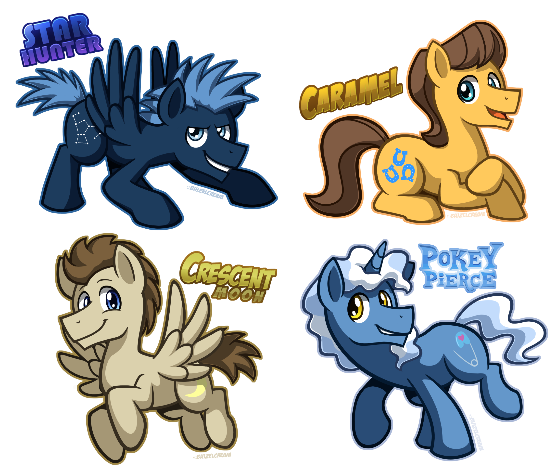 Star Hunter, Caramel, Crescent Moon, Pokey Pierce by BuizelCream on ...