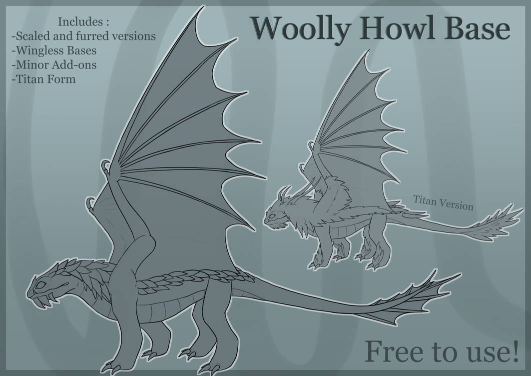 Woolly Howl Base (F2u) by CairinaAdoptables on DeviantArt