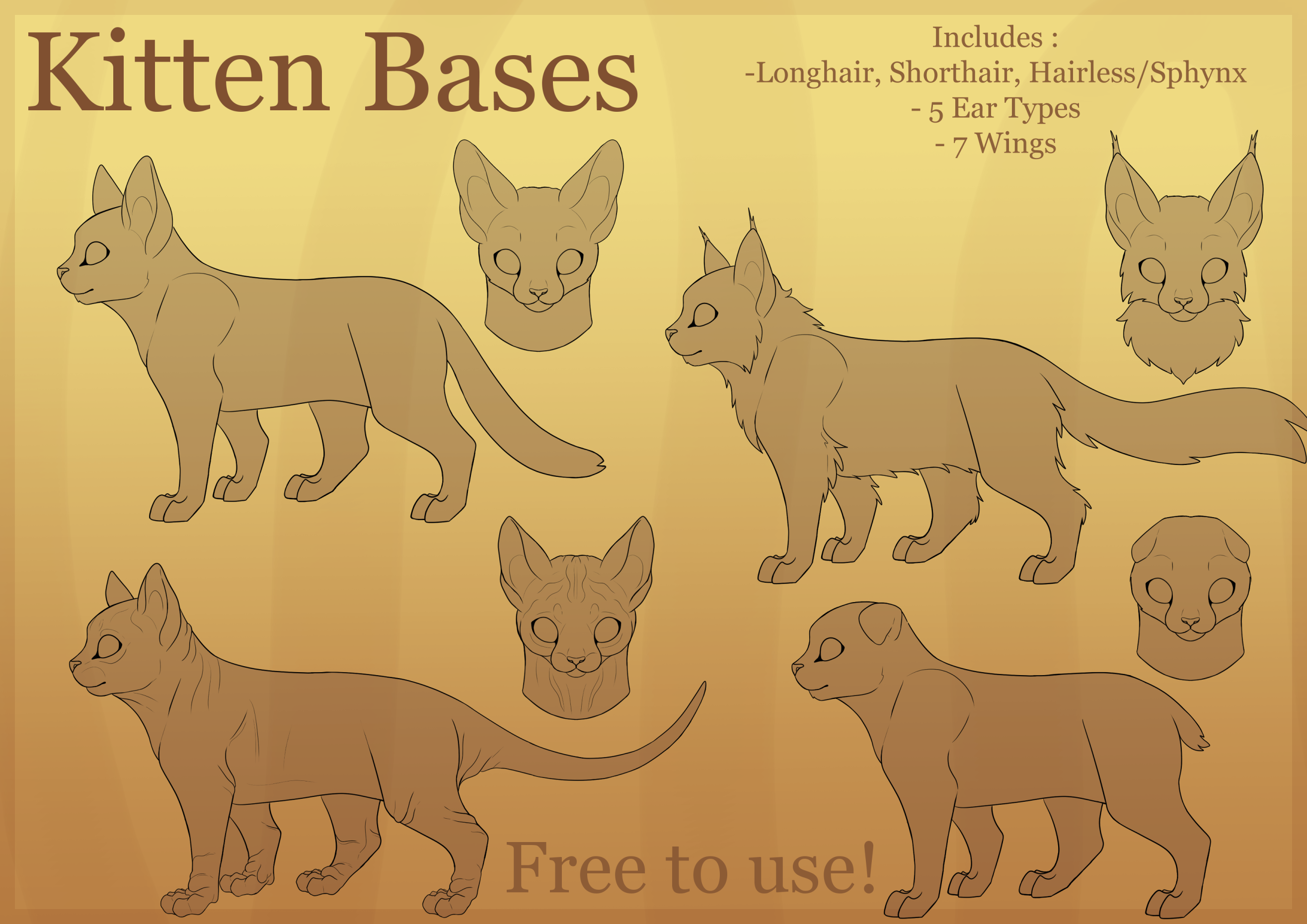 (F2u) Kitten Bases by CairinaAdoptables on DeviantArt