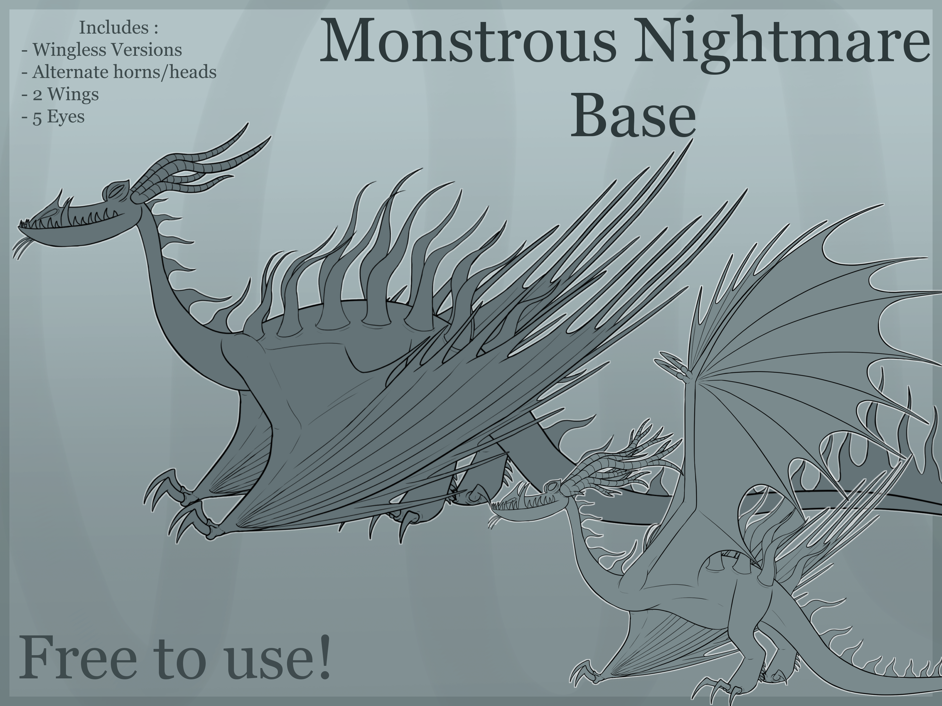 (F2u) Monstrous Nightmare Base by CairinaAdoptables on DeviantArt