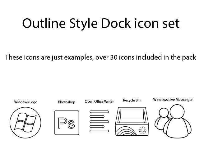 Outline Style Dock icons by Inspirement on DeviantArt