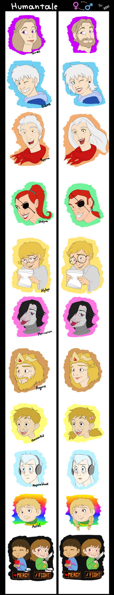 Undertale-Humantale Male and Female vercion by Uru1 on DeviantArt