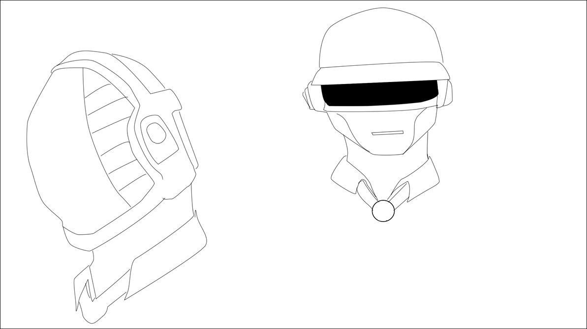 Daft Punk Lineart by Rinkuniseti on DeviantArt