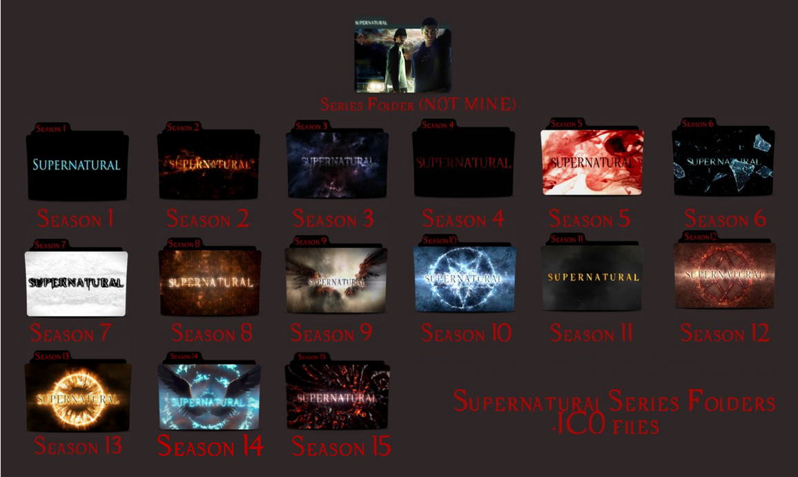 Supernatural Complete Series Folder Icons by profgigs on DeviantArt