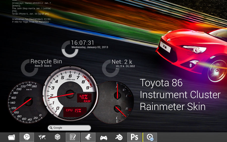 Toyota 86 Instrument Cluster Skin for Rainmeter by cloudstrife021 on ...