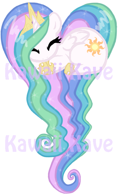 Princess Celestia sleeping heart pony by KawaiiMoon24 on DeviantArt