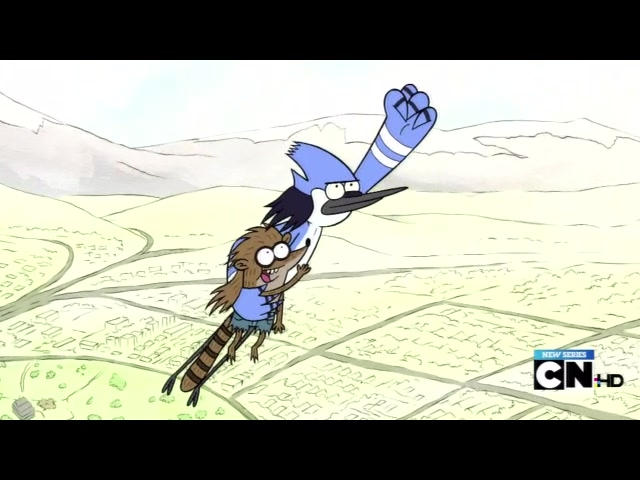 Mordecai and Rigby flying gif by ShazBombx on DeviantArt