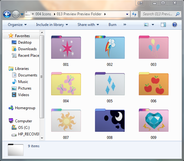My Little Pony Set 1 of 5 Computer Folder Icons by cloudyrei on DeviantArt