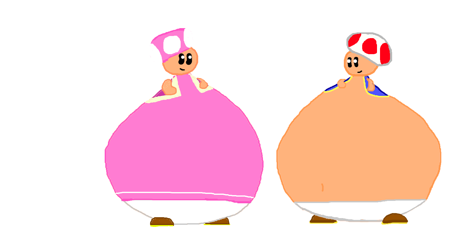 Inflated/Bloated Toad and Toadette by Alex-GamerBro on DeviantArt