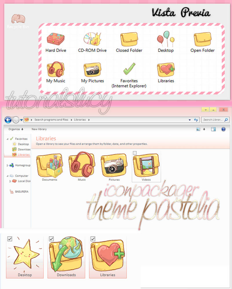 theme iconpackager pastelia by tutorialslucy on DeviantArt