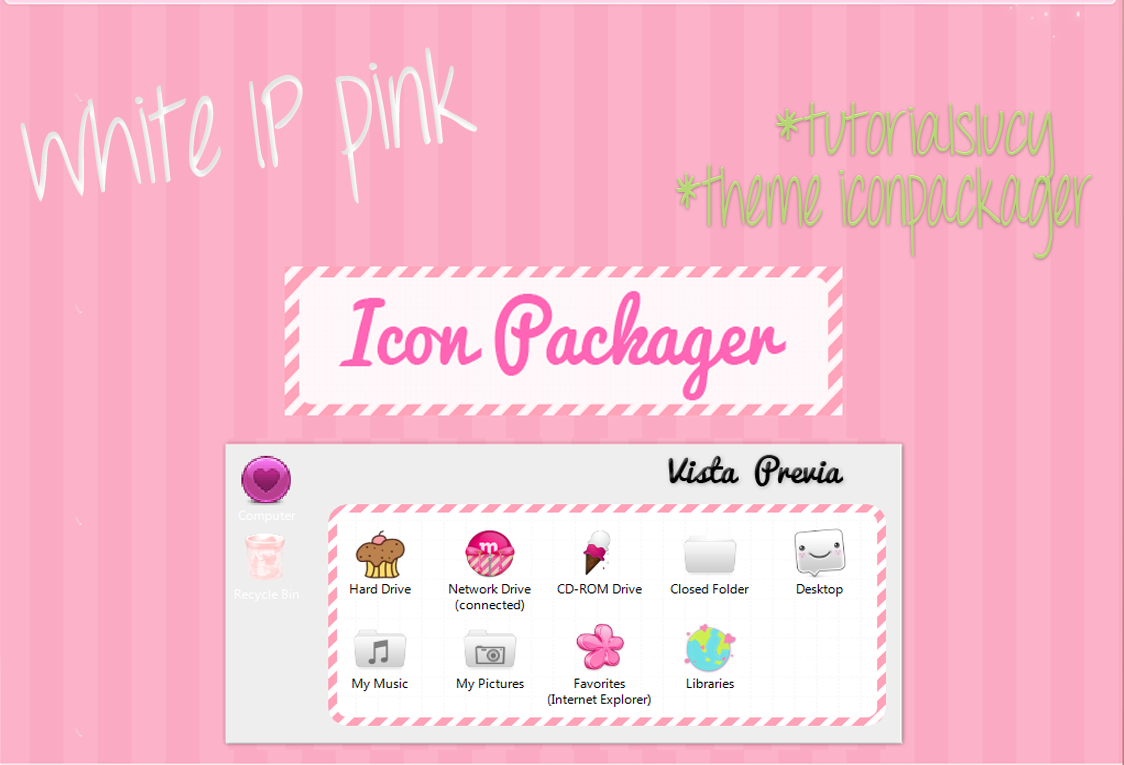 theme iconpackager white IP pink by tutorialslucy on DeviantArt