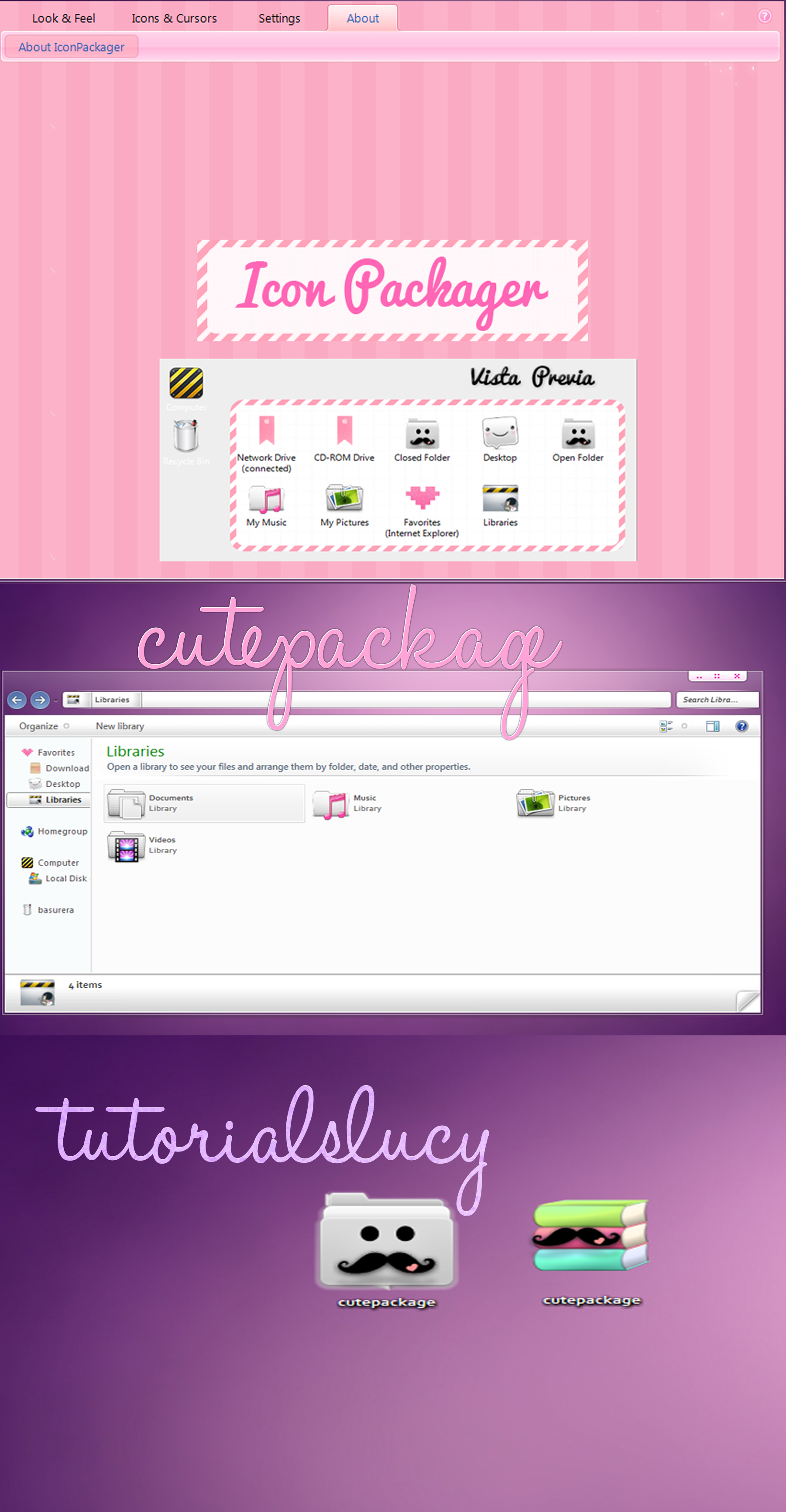 iconpackager cutepackage by tutorialslucy on DeviantArt