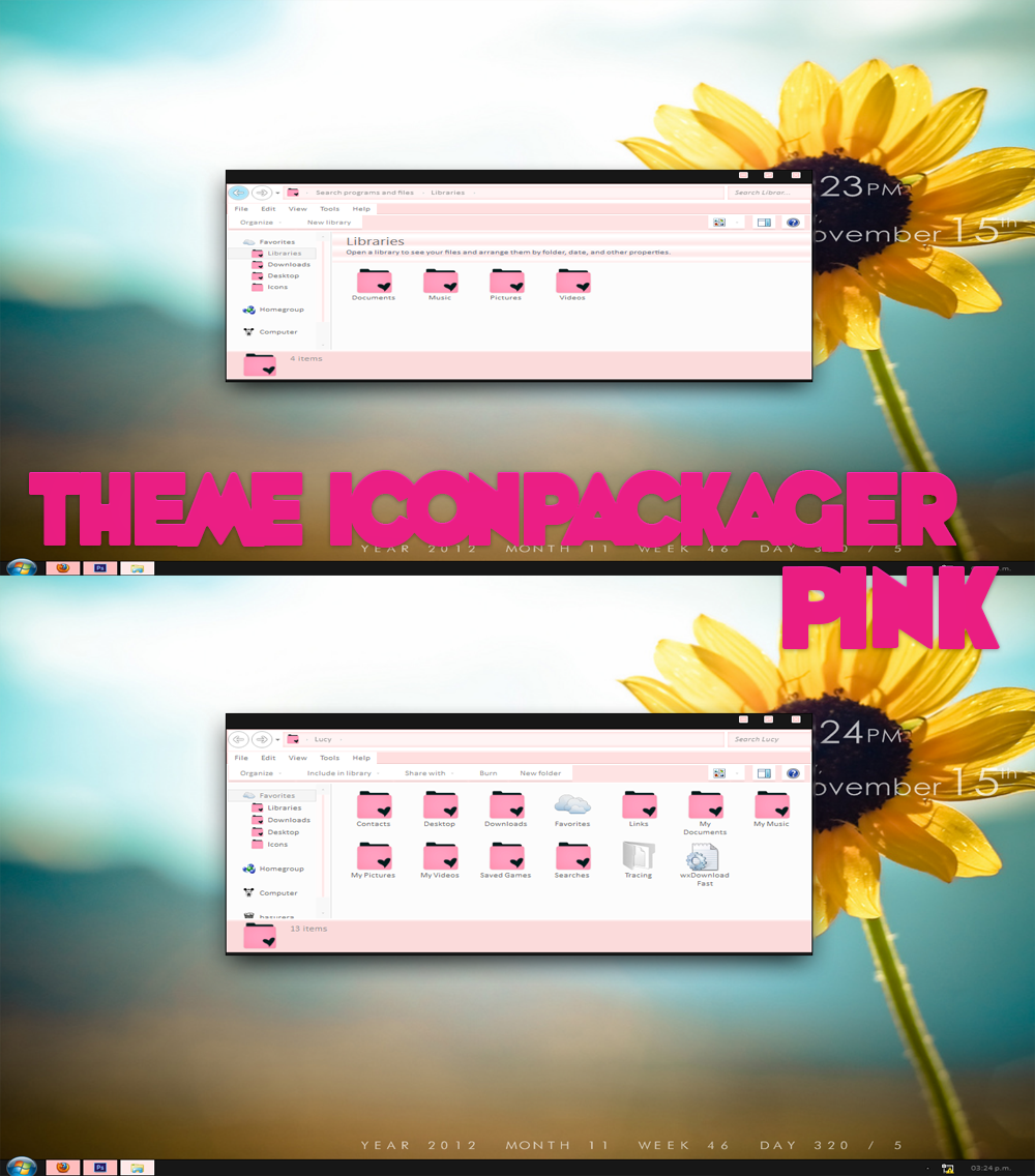 Pink By tutorialslucy Theme iconpackager by tutorialslucy on DeviantArt