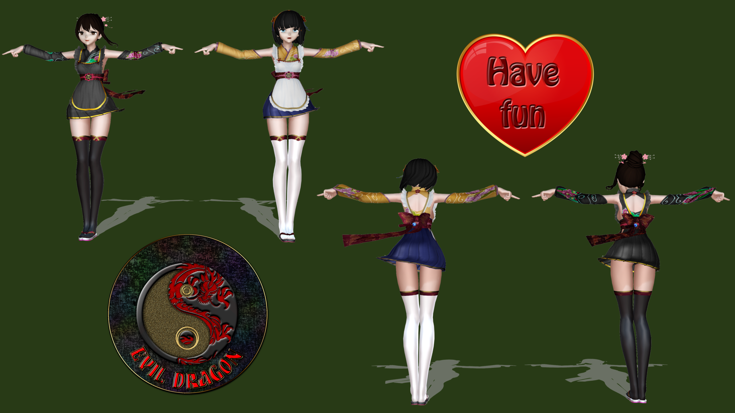 [MMD] Two Female Models DL by EVILDRAGON2546 on DeviantArt