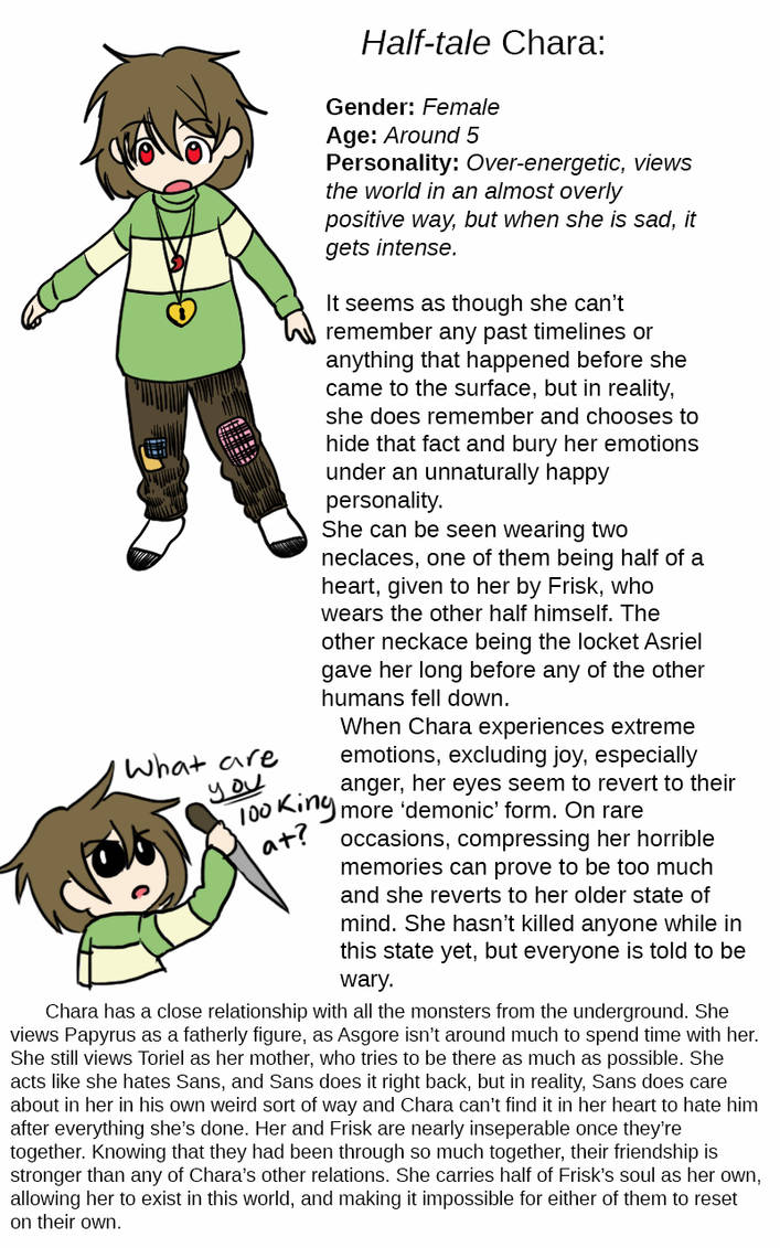 Halftale Chara character sheet by beanbagbrianna on DeviantArt