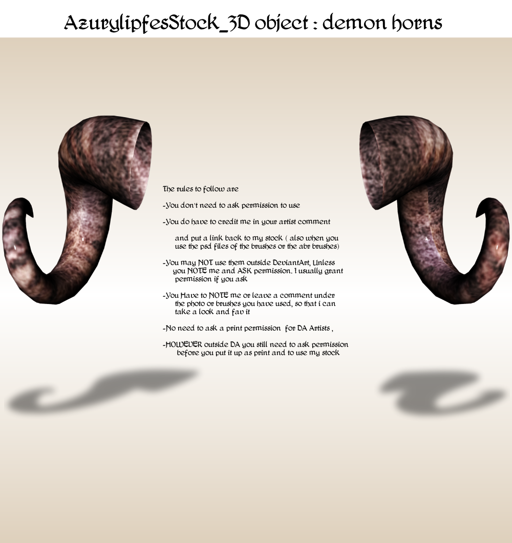 3D-taurus-demon horns by AzurylipfesStock on DeviantArt