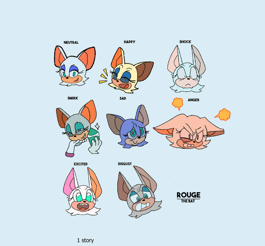 ROUGE THE BAT | ICON EXPRESSIONS by PenBee on DeviantArt