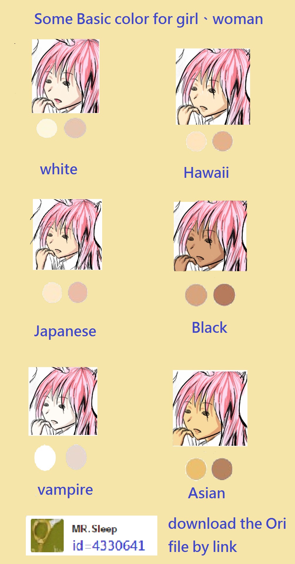 skin color selection for girl by tony200397 on DeviantArt