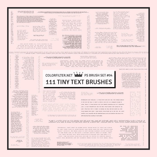 Decorative Brushes: Set 04 - Tiny Text by colorfilter on DeviantArt