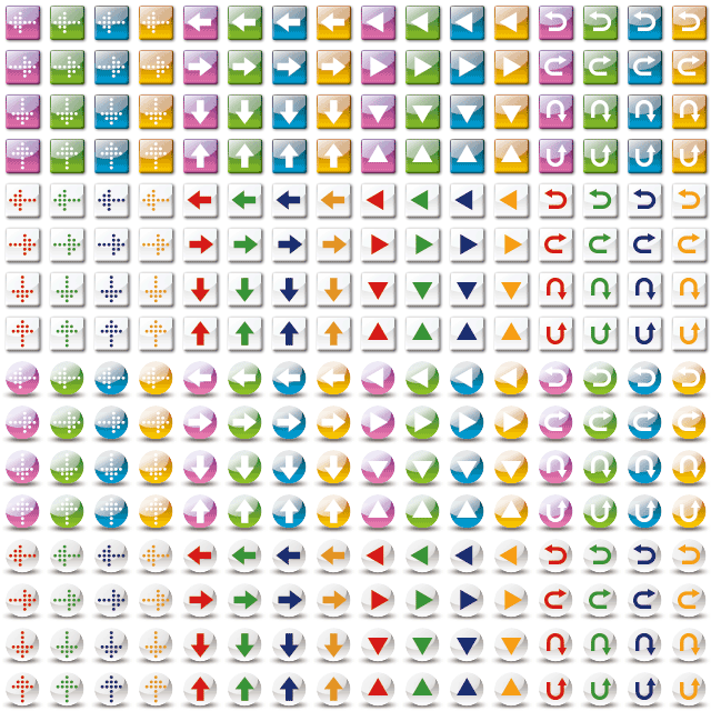 Arrow buttons set part3 by mr-hachidaime on DeviantArt