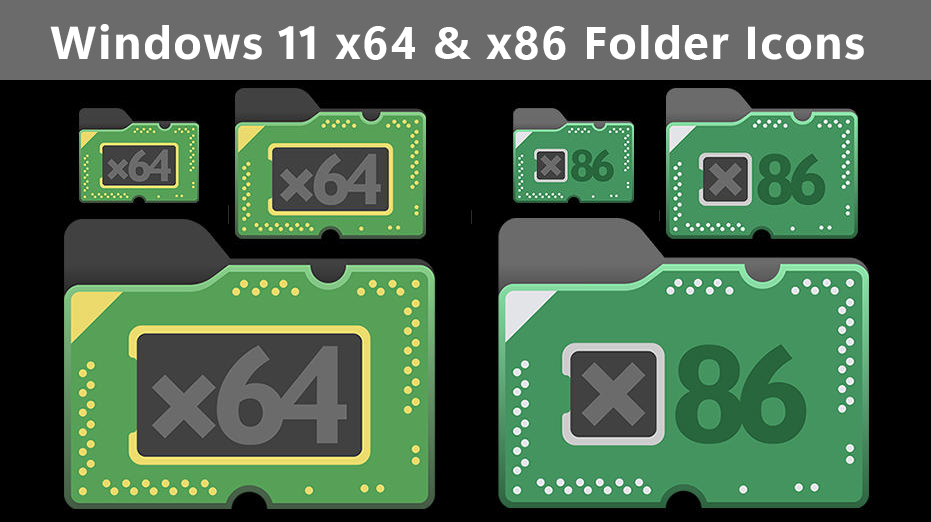 x64 and x86 folder icons for Windows 11 by ivan13x on DeviantArt