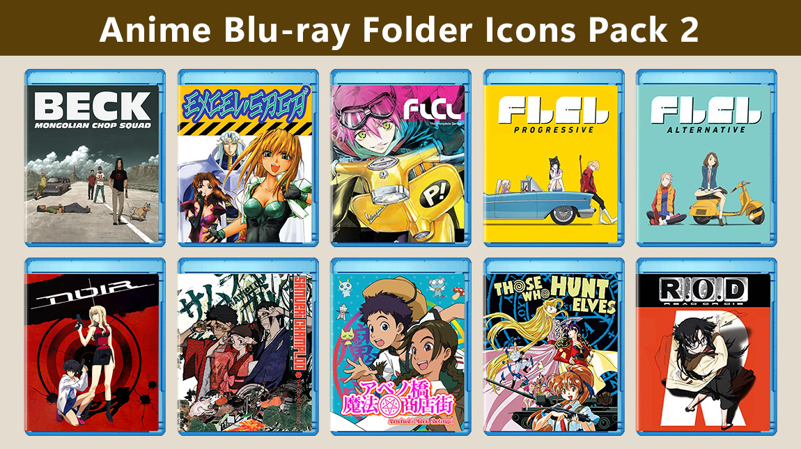 Anime Blu-ray Folder Icons Pack 2 by ivan13x on DeviantArt